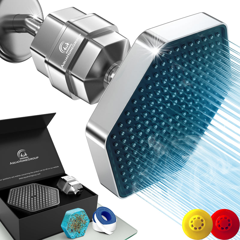 AquaHomeGroup 20 Stage Shower Head Set With Filter and Vitamin C E A i